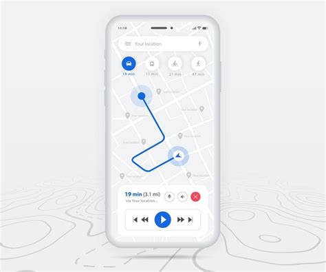 Map Gps Navigation Ux Ui Concept Smartphone Map Application And