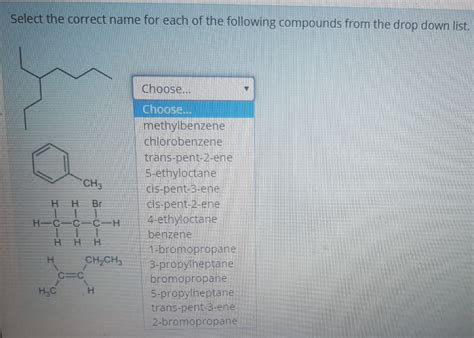 Solved Question Select The Correct Name For Each Of
