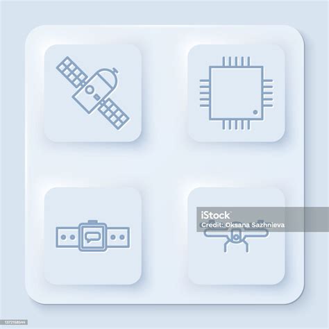 set line satellite processor with microcircuits cpu smartwatch and
