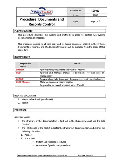 Document Control Process Pdf Document Records Management