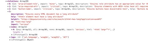 Empty Lang Attributes Report As Fail Of Html Has Lang Pass For Html