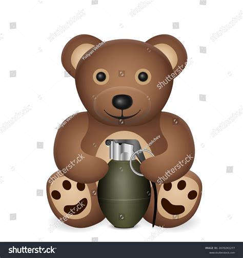 Teddy Bear Grenade On White Background Stock Vector Royalty Free 2070241277 Shutterstock
