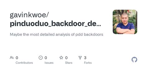 Github Gavinkwoe Pinduoduo Backdoor Detailed Report Maybe The Most Detailed Analysis Of Pdd