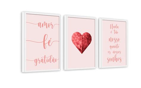 Quadros Moldura Branca Nada É Tão Nosso Quanto Nossos Sonhos