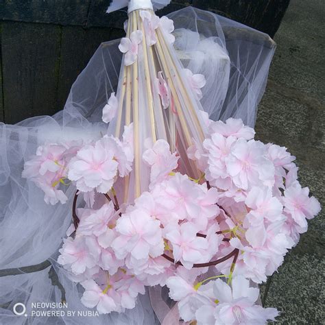 花朵流苏丝带透明绢布汉服cos洛丽塔古装舞蹈走秀摄影道具工艺伞虎窝淘