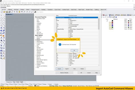 How To Create And Import Aliases In Rhino 3D Dissect Architecture