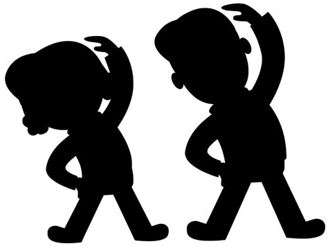 Old Couple Is Exercising Free Vector Silhouettes On