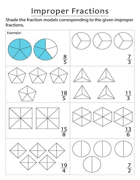 Printable Improper Fractions Worksheet Free Download And Print For You