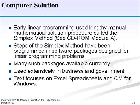 Linear Programming Computer Solution And Sensitivity Analysis Chapter