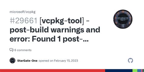 Vcpkg Tool Post Build Warnings And Error Found 1 Post Build Check