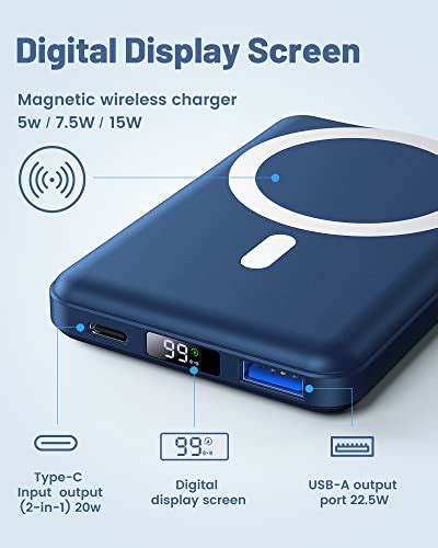 Yiisonger Wireless Power Bank Slim Mah Magnetic Portable Charger