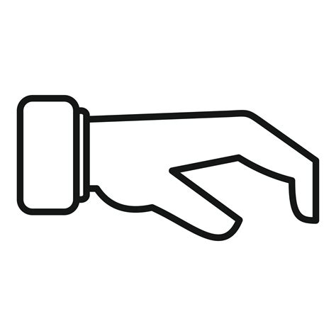 Small Hand Icon Outline Vector Finger Hold 15148819 Vector Art At Vecteezy