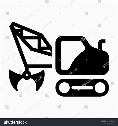 Glyph Dragline Excavator Pixel Perfect Vector Stock Vector Royalty
