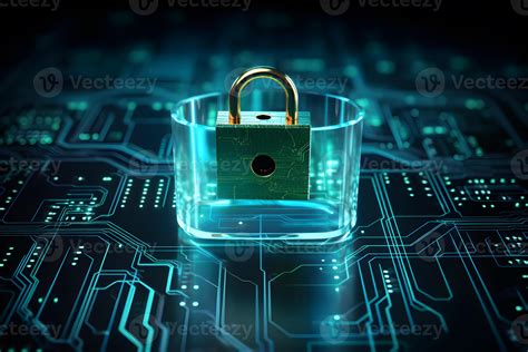Ai Generated Cybersecurity And Privacy And Protect Data Concept Lock Key Icon And Internet