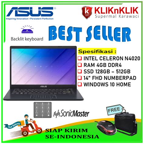 Laptop Asus Vivobook 14 L410ma Intel Celeron N4020 64gb 512gb Ssd W10