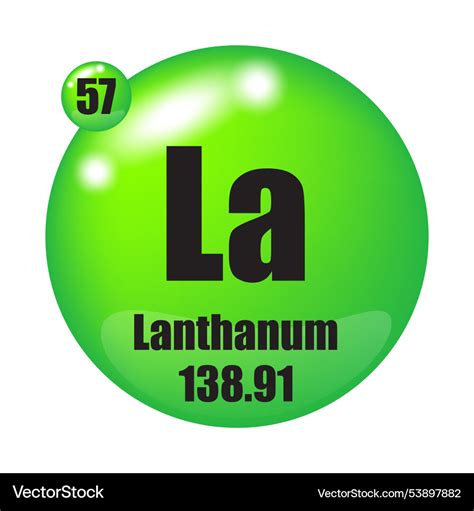 Lanthanum Icon La Chemical Element Atomic Number Vector Image