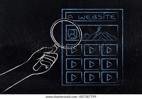 Website User Clickstream Analysis Hand Magnifying 스톡 일러스트 687387799 Shutterstock