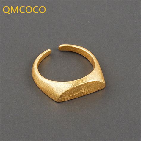Qmcoco Prata Ouro Cor Coreano Estilo Ins Simples Geometria Vers Til Superf Cie Fosca Design
