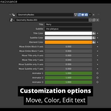 Node VSE Titles Animated Text For Blender Using Geometry Nodes And