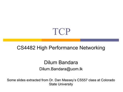 High Performance Networking With Advanced Tcp Ppt