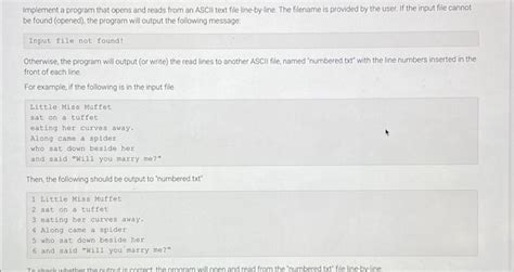 Solved Implement A Program That Opens And Reads From An