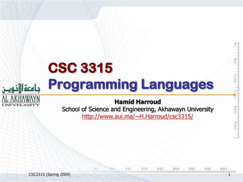 Ppt Csc 3315 Programming Languages Powerpoint Presentation Free