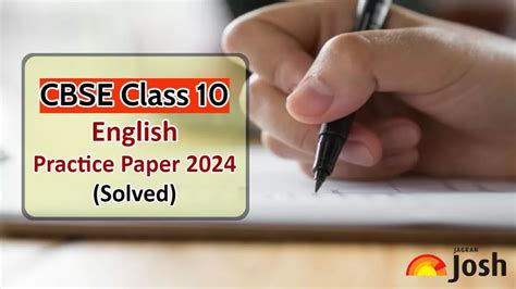 Cbse Class 10 English Practice Paper For Board Exam 2024 With Solutions Download In Pdf