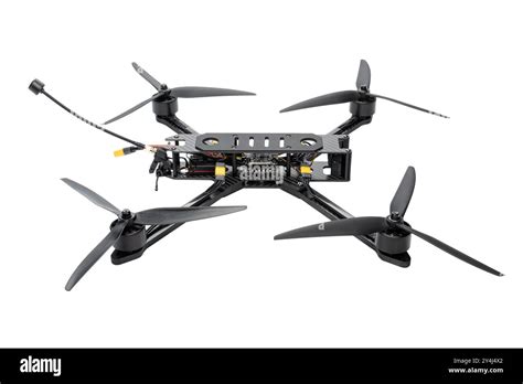 Fpv Racing Drone First Point View Aircraft Isolated Four Engine On