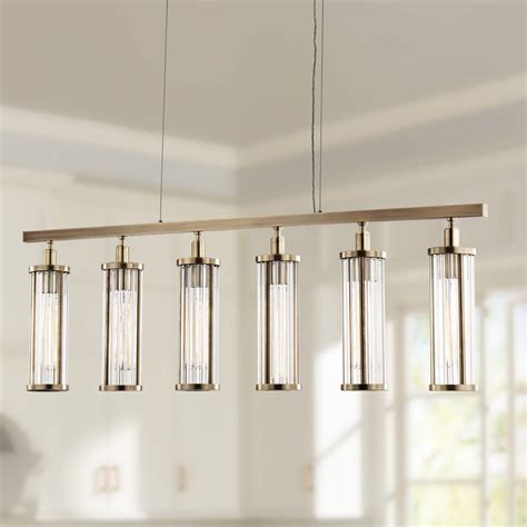 Brass Antique Brass Linear Pendant Lighting Lamps Plus