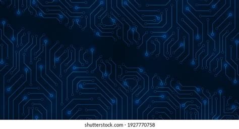 Microchip Technology Background Blue Digital Circuit Stock Vector