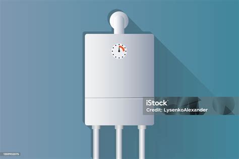 플랫 스타일의 가스 보일러 아이콘 격리된 배경의 히터 벡터 그림입니다 비등 기호 비즈니스 개념 전기로에 대한 스톡 벡터 아트 및 기타 이미지 Istock