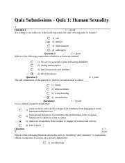QUIZ Docx Quiz Submissions Quiz Human Sexuality Question Point According To Our
