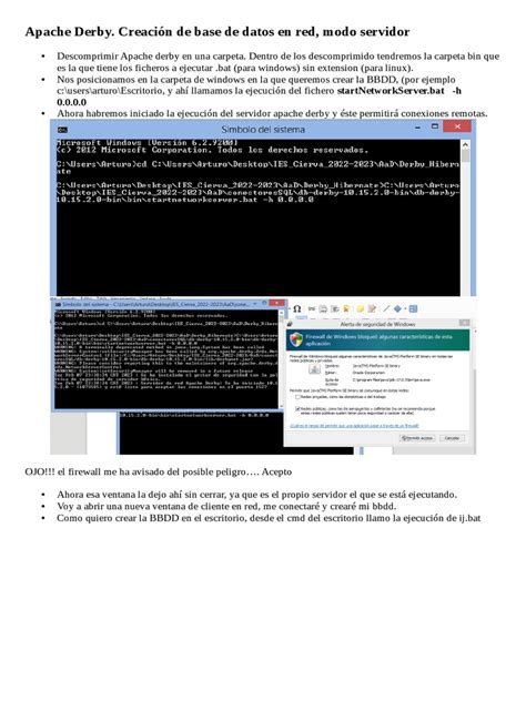 Apache Derby Servidor Bbdd Pdf Java Lenguaje De Programación