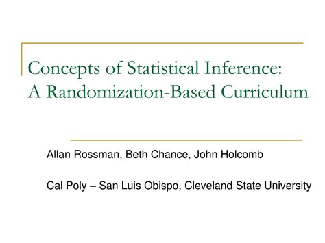 ppt concepts of statistical inference a randomization based