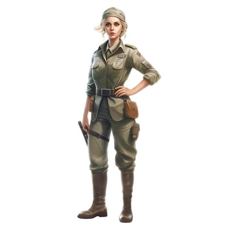 Premium Photo Sexy Woman In Ww2 Military Uniform Isolated On White
