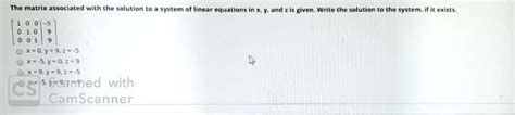 solved the matrix associated with the solution to a system
