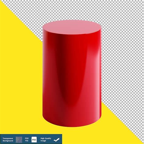 Cilindro rojo sobre fondo blanco ilustración png transparente psd
