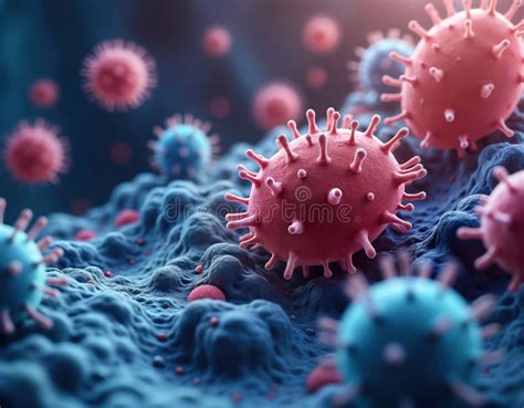 Electron Micrograph Shows Viruses Bacteria Microorganisms Infect