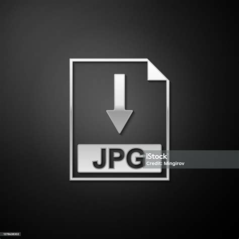 실버  파일 문서 아이콘입니다 검은색 배경에서 격리된  버튼 아이콘을 다운로드합니다 긴 그림자 스타일 벡터 개념에 대한 스톡 벡터 아트 및 기타 이미지 Istock