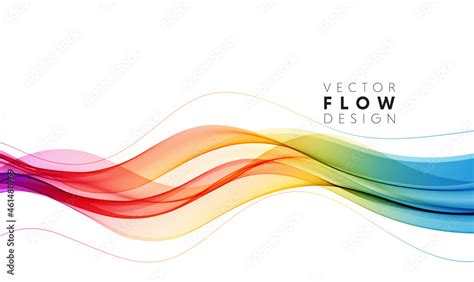 Vector Abstract Colorful Flowing Wave Lines Isolated On White