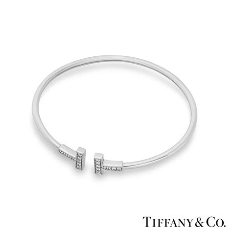 Tiffany And Co White Gold Tiffany T Diamond Wire Bracelet Rich Diamonds