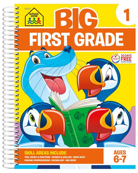 Libro De Trabajo School Zone Big First Grade Páginas Encuadernado En Espiral Venta