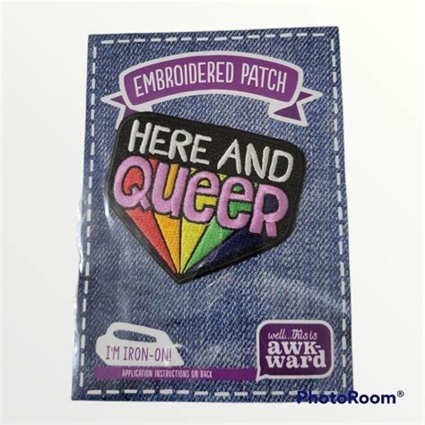 Well This Is Awkward Art Nwt Here And Queer Lgbtq Pride Iron On Patch Poshmark