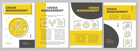 Crisis Management Process Yellow Brochure Template Leaflet Design With