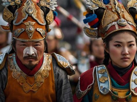 Un Hombre Y Una Mujer Llevan Vestidos Tradicionales Y El Hombre Lleva