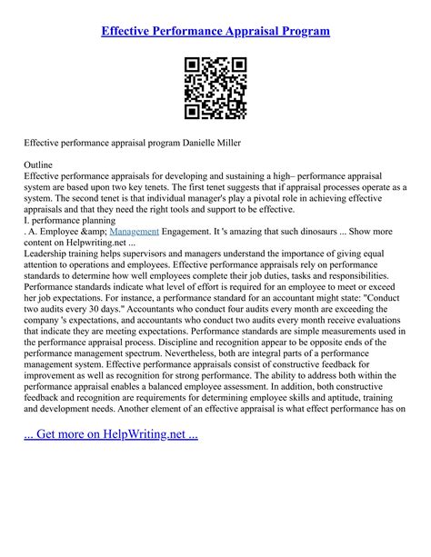 Effective Performance Appraisal Program Pdf