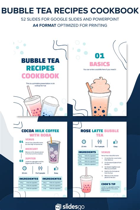 Bubble Tea Recipes Cookbook Bubbles Bubble Tea Recipe Powerpoint Slide Designs