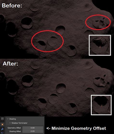 Quick Tip Reduce The Geometry Offset In The Shadow Terminator Settings