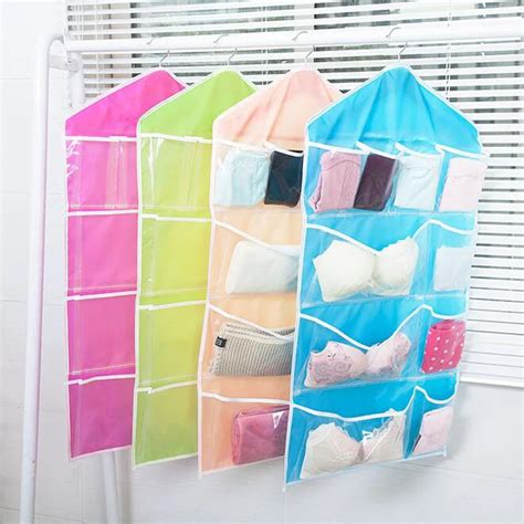 New Qualified Storage Box Clear Hanging Bag Socks Bra Underwear Rack