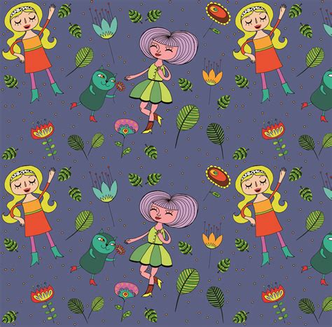 Papel De Parede Meninas No Jardim Carol W Elo7